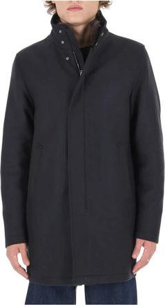 Herno Manteau &agrave; col montant et int&eacute;rieur contrastant - Homme - Manteaux - Bleu - Taille: M