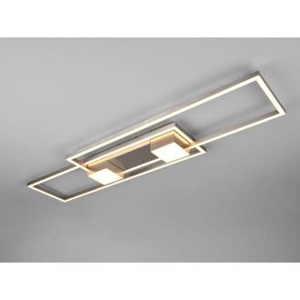 Trio Leuchten Led Deckenleuchte albany Silber mit Fernbedienung dimmbar, Breite 100cm