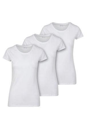Build Your Brand Damen Ladies Merch T-Shirt 3-Pack T-Shirt,, per pack Wei&szlig; (Wht/Wht/Wht 01205), XXX-Large (Herstellergr&ouml;&szlig;e: XXX-Large)