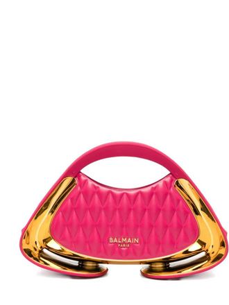 Balmain Pochette matelass&eacute;e Balmain avec bordure m&eacute;tallique