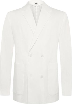 Drykorn Zweireihiger Blazer aus Leinenmischung mit leichtem Stretch in