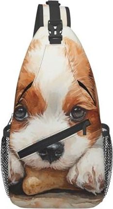 Generic Sac &agrave; dos &agrave; bandouli&egrave;re pour homme avec os mangeant des chiens