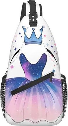 Generic Sacoche Bandouliere Robe de ballerine &Eacute;toile Galaxie Durable Sling Bag L&eacute;ger Sac &agrave; Poitrine pour Randonn&eacute;e Camping &eacute;cole