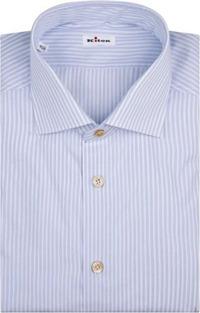 Kiton Homme, Chemises, Bleu, Taille: L Thin Striped Shirt