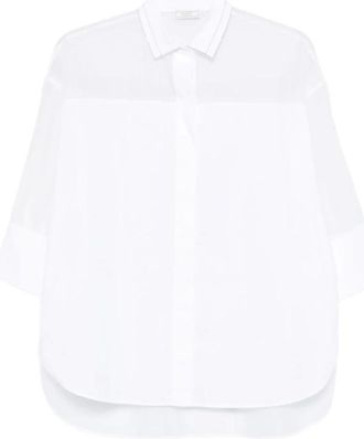 PESERICO Femme, Blouses et Chemises, Blanc, Taille: 40 FR Camicia Manica a 3/4 Bottoni Nascosti