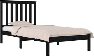 vidaXL Cadre de lit sans matelas noir bois massif Vidaxl