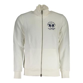 La Martina Wei&szlig;e Baumwollpullover mit Stickerei - - Sweatshirts & Hoodies - Herren - Wei&szlig; - 2XL