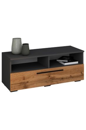 MID.YOU Mid.you Lowboard, Anthrazit, Honigeiche, Metall, 95x39x40 cm, stehend, Wohnzimmer, Wohnw&auml;nde, Lowboards