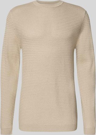 CG - Club of Gents Strickpullover aus Woll-Mix mit Rundhalsausschnitt