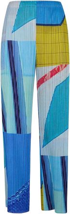 Pleats Please Issey Miyake Pantalons D&eacute;contract&eacute;s - Bleu