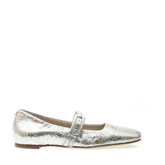 Halmanera Silberne Lederballerinas - - Shoes - Damen - Grau - 37 EU