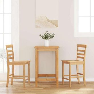 vidaXL Tabourets de bar 2 pcs naturel bois massif dh&eacute;v&eacute;a - Vidaxl