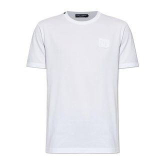 Dolce & Gabbana T-Shirt mit gesticktem Logo - - Tops - Herren - Wei&szlig; - S
