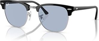 Ray-Ban Clubmaster Classic Sonnenbrillen Schwarz Fassung Blau Glas 51-21