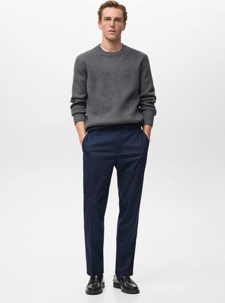 Mango Pantalon slim-fit rayures bleu nuit - Homme - 38 - MANGO MAN