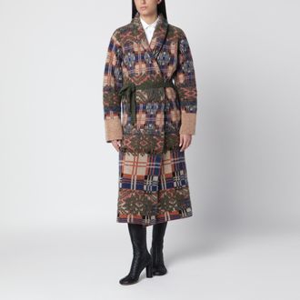 Dries Van Noten Langer ecrufarbener Cardigan aus Wolle und Alpaka