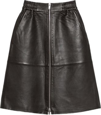 BA&SH jupe mi-longue Pona à fermeture zippée - Marron