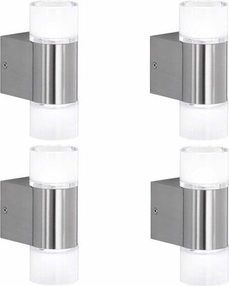 Hhg 4er-Set Trio led Wandleuchte RL181, Strahler Wandlampe, inkl. Leuchtmittel