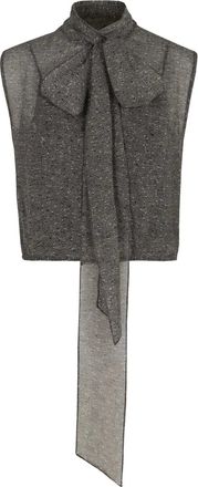 Gucci Geknöpftes Oberteil mit Schleife - Grau