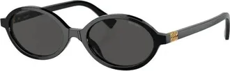 Miu Miu Eyewear SMU04Z1AB5S0 Oval Frame Sunglasses - Black