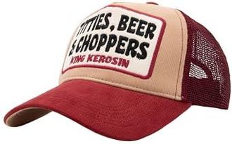 King Kerosin Casquette de camionneur pour homme Chopper Moto Biker Drôle Humour Inscription Statement Casquette Vintage Rétro Mesh Snapback Réglable Loisirs Tittie
