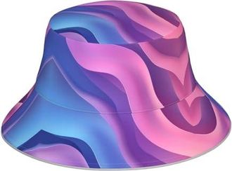 Generic Chapeau De Seau Unisexe Image Aux Couleurs Douces Chapeaux De Visi&egrave;re Pliable &Agrave; Large Bord Bonnet De Soleil, pour Plage, La Randonn&eacute;e, Sports, 56-58cm