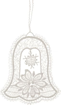 Rudolphs Schatzkiste Baumbehang Glocke mit Weihnachtsstern Plauener Spitze BxHxT 9x9x0,1cm NEU Christbaumschmuck Weihnachtsbaum Anh&auml;nger