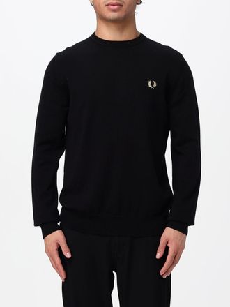 Fred Perry Pull ras du cou en m&eacute;lange de laine avec finitions c&ocirc;tel&eacute;es et logo brod&eacute;