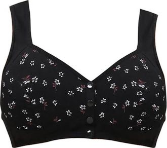 Generic Soutien-gorge confortable pour femme avec fermeture sur le devant - Soutien-gorge confortable sans fil avec imprim&eacute; floral - Soutien-gorge confortable