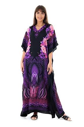 Looking Glam Neuf Femmes Surdimensionn&eacute; Maxi Kimono Tunique Caftan Robe Caftan Grande - Violet - Taille 38-44 27 Pounces