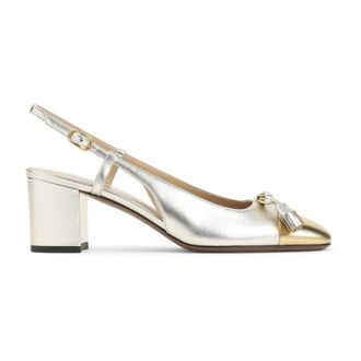 Valentino Garavani Femme, Chaussures, Jaune, Taille: 38 1/2 EU Platinum Sheep Skin Sling Back