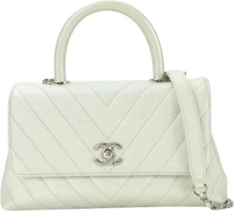 Chanel Sac &agrave; main vintage Perle doccasion - Femme - Pre-owned - Blanc - Taille: ONE Size