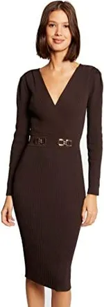 Morgan Robe pull ajustée avec boucles Café XX