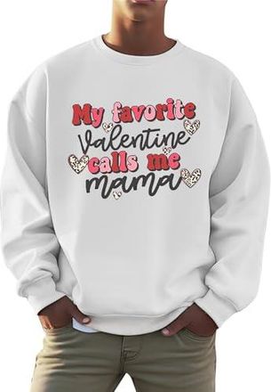 Generic 2026 - Sweat-shirt d&eacute;contract&eacute; &agrave; col rond pour homme et femme - Imprim&eacute; lettre, blanc, 3XL