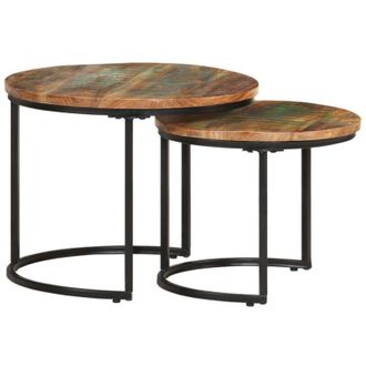vidaXL Vidaxl - Tables gigognes 2 pcs Bois de r&eacute;cup&eacute;ration massif