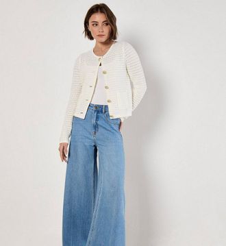 Apricot Cardigan Waffelstrick-Cardigan mit Taschen