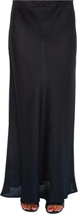 Twinset Femme, Jupes, Noir, Taille: 46 FR Long Linen Skirt
