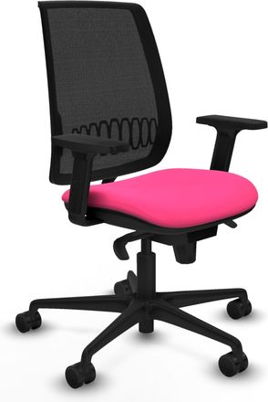 Piqueras y Crespo Schreibtischstuhl mit rosa Rollen Alares mit 2D-Armlehnen, h&ouml;henverstellbare Lendenwirbelst&uuml;tze, ausgestattet mit 5 Positionen und injiziertem Schaums