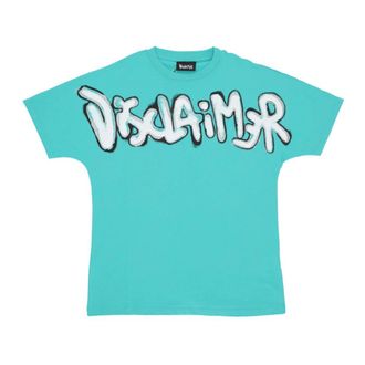 Disclaimer Logo Crop Tee Mint Kurzarm - - Tops - Damen - Blau - S