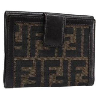 Fendi Portefeuille vintage Zucca Canvas Pre-owned - Femme - Pre-owned - Brun - Taille: ONE Size
