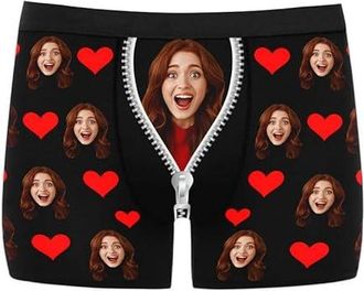 Generic Boxer Personnalis&eacute; Hommes avec Photo Texte nom Calecon personnalise avec Le Visage cale&ccedil;on personnalis&eacute; Boxer Dr&ocirc;le Cadeaux Personnalisable pour Petit