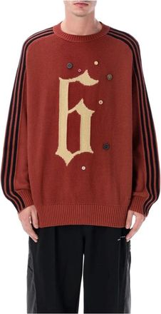 adidas Homme, Pulls, Brun, Taille: L Striped Sleeve Letterman Sweater