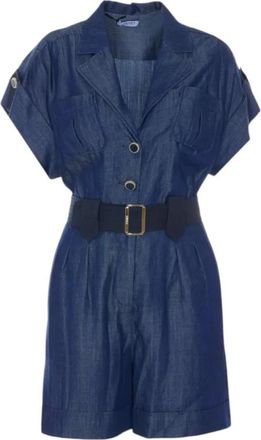 Liu Jo Femme, Combinaisons et Ensembles, Bleu, Taille: 40 FR Combinaison Short Safari en Lyocell