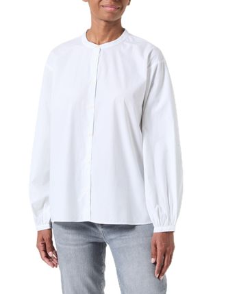 Tommy Hilfiger Damen Bluse Balloon Blouse Langarm, Weiß (Th Optic White), 36