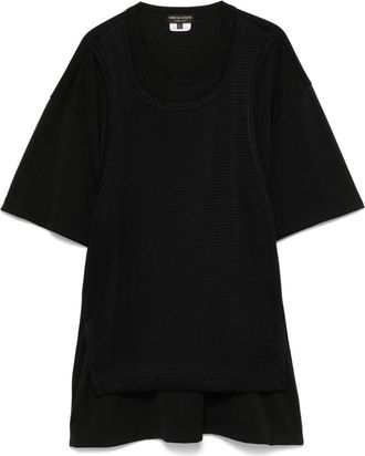 Comme Des Garçons T-Shirt mit Mesh-Einsätzen - Schwarz