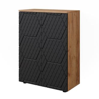 Vicco Midischrank Irma, Anthrazit mit Wabenstruktur, 60 x 81 cm