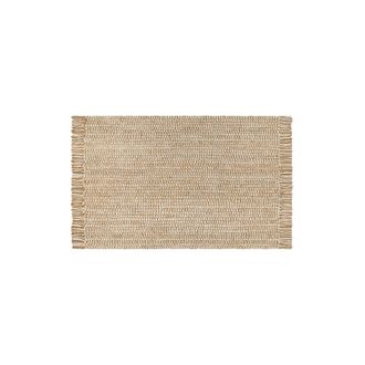 Loberon Teppich Yrundal - Makramee-Design - Handgeknüpft - Seitliche Fransen - 140x200 cm - Wohntextilien - Wohnaccessoires - Jute - Wolle, beige