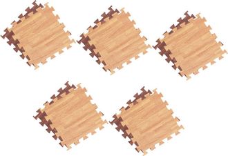 PartyKindom 10 Stück Teiliges Eva Puzzle Bodenfliesen rutschfeste Schaumstoffmatten mit Holzmaserung Dicke Kinderfreundliche Krabbelmatte für Wohnzimmer Fitness S