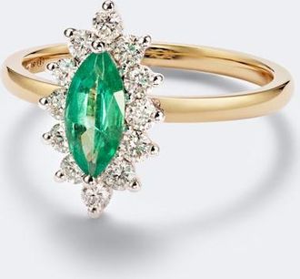 Yvonne L&eacute;on Yvonne L&eacute;on Ring Pompadour aus 18kt Gelbgold mit Diamanten und Smaragd