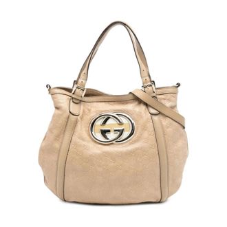 Gucci Sac cabas en cuir gaufr&eacute; Pre-owned - Femme - Pre-owned - Brun - Taille: ONE Size